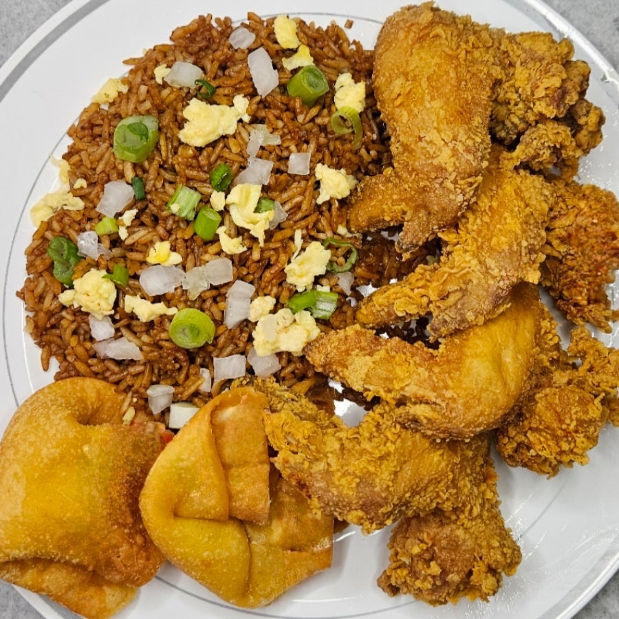 #1 Plain Fried Rice, (4) Chicken Wings, (2) Crab Rangoon | Lefty's app
